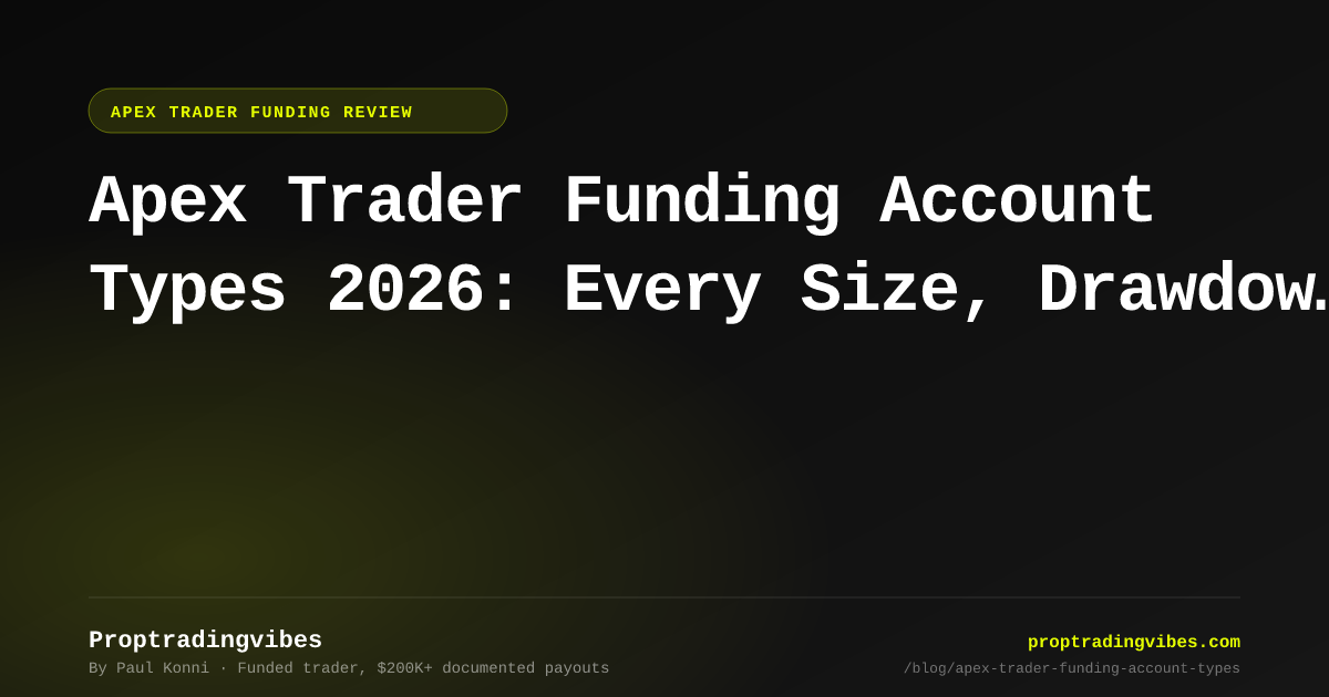 Apex Account Types 2026: Sizes, Drawdowns, Real Cost